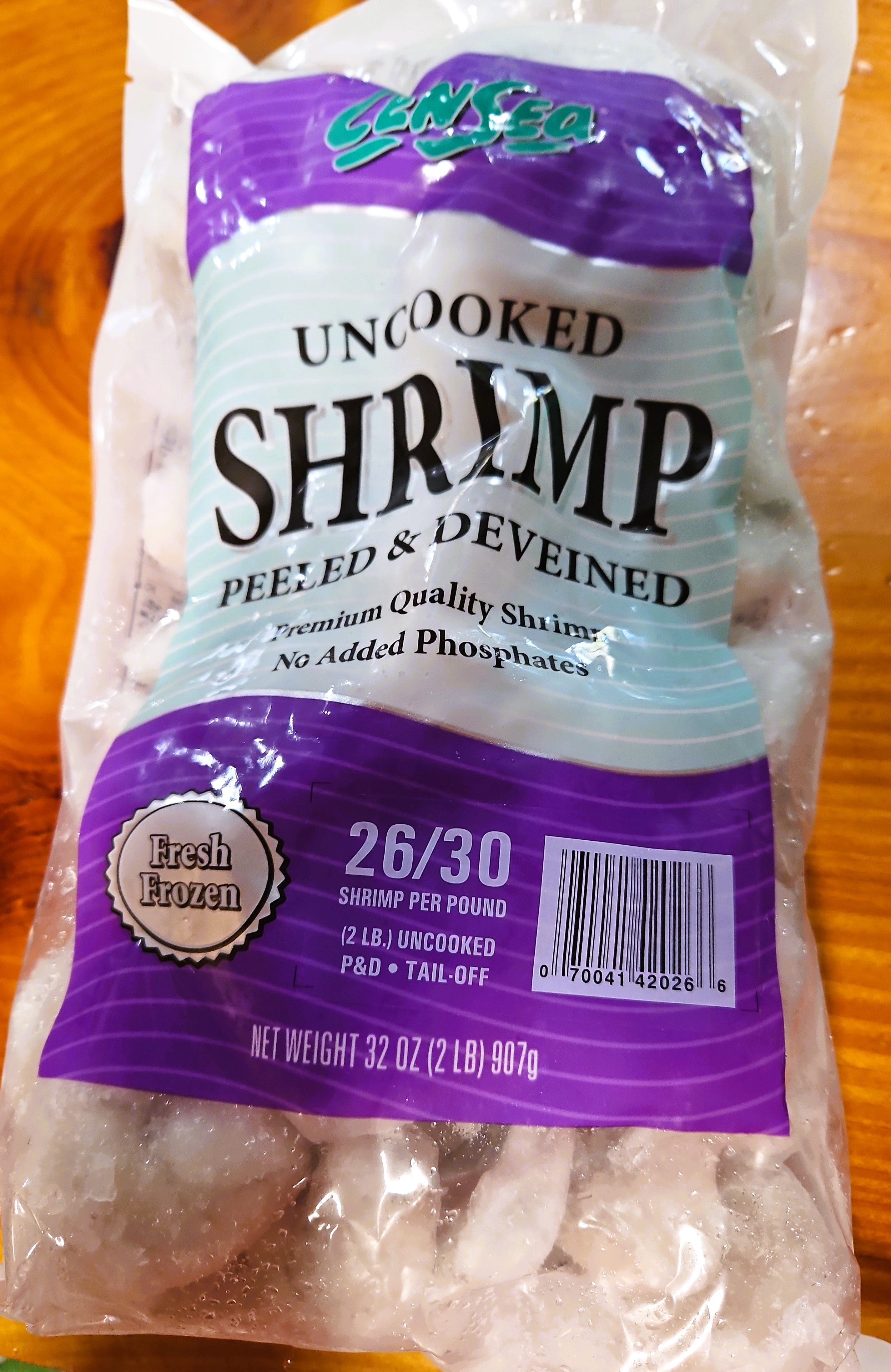 CenSea 2lb peeled & deveined uncooked shrimp | Vandele Farms